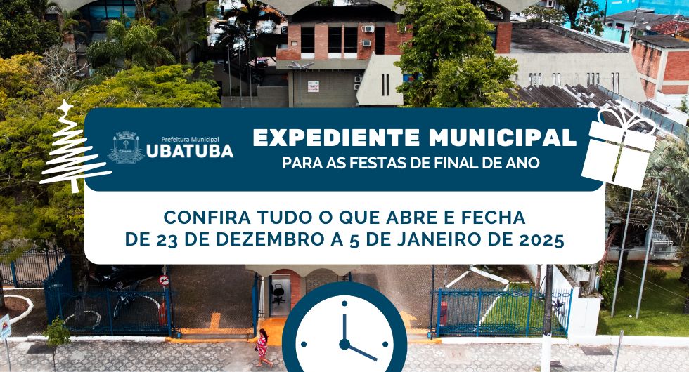 Prefeitura divulga Expediente Municipal para as Festas de Final de Ano – Prefeitura Municipal de ...
